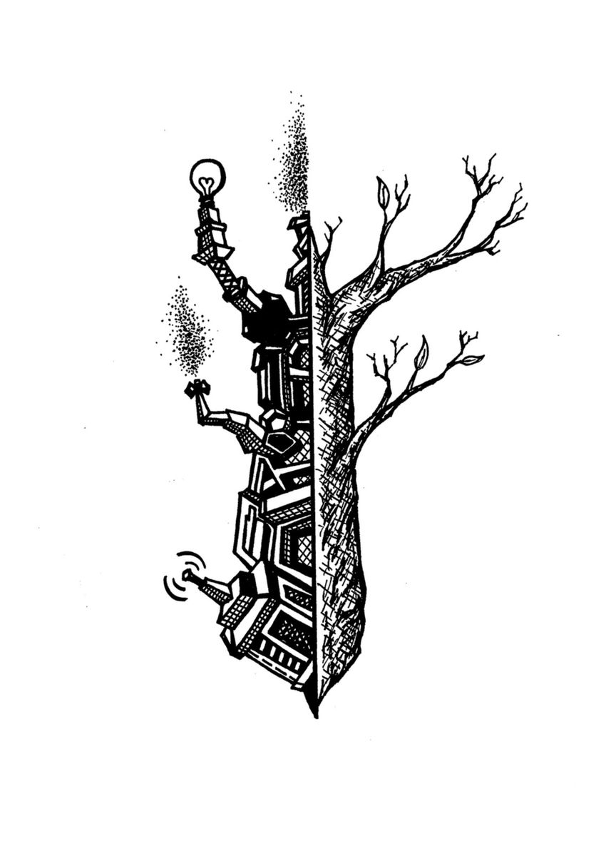 'Robot Tree' Poster, picture, metal print, paint by TheOrdinaryArtist ...