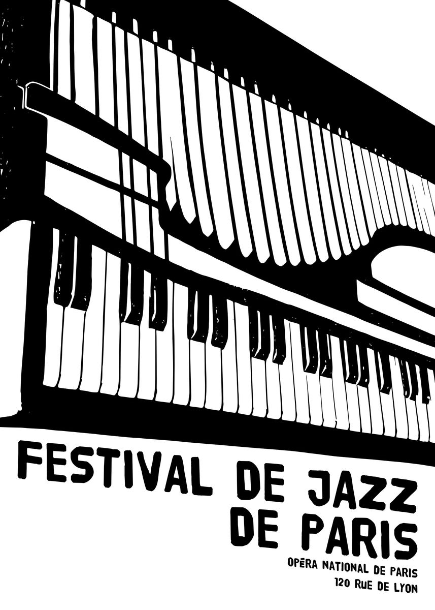 'De Jazz De Paris Festival' Poster, picture, metal print, paint by BluePinkPanther | Displate