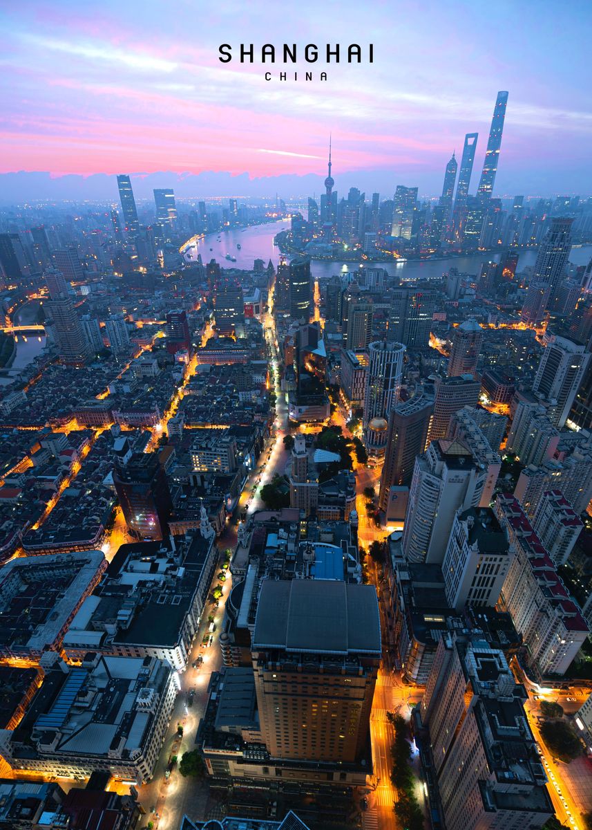 'Shanghai ' Poster, picture, metal print, paint by Big City | Displate