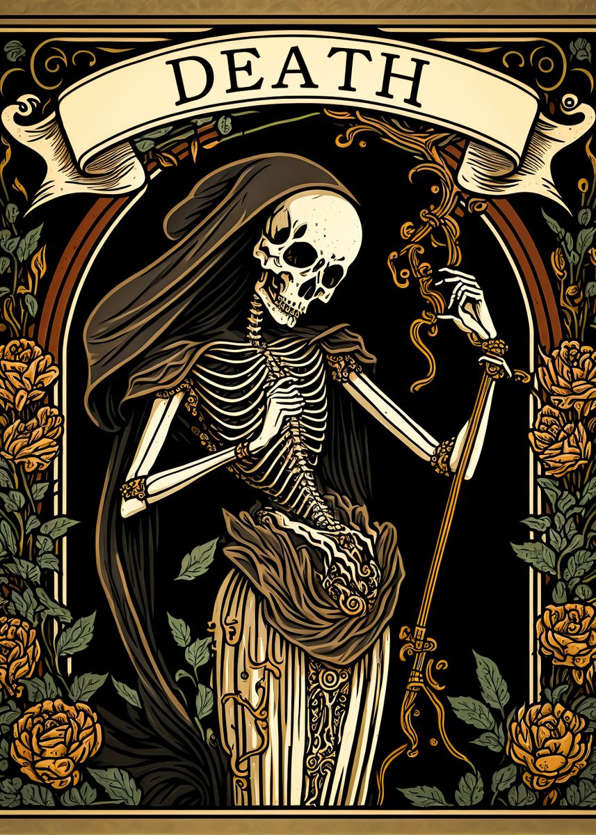  The Death Tarot Card Poster Picture Metal Print Paint By Brax Rice