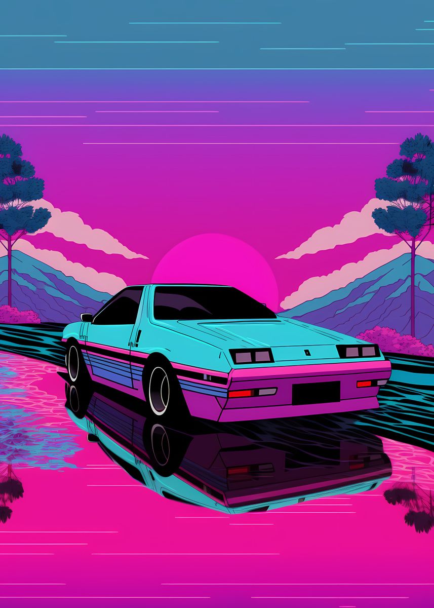 'JDM Sports Car' Poster, picture, metal print, paint by Mashowa | Displate