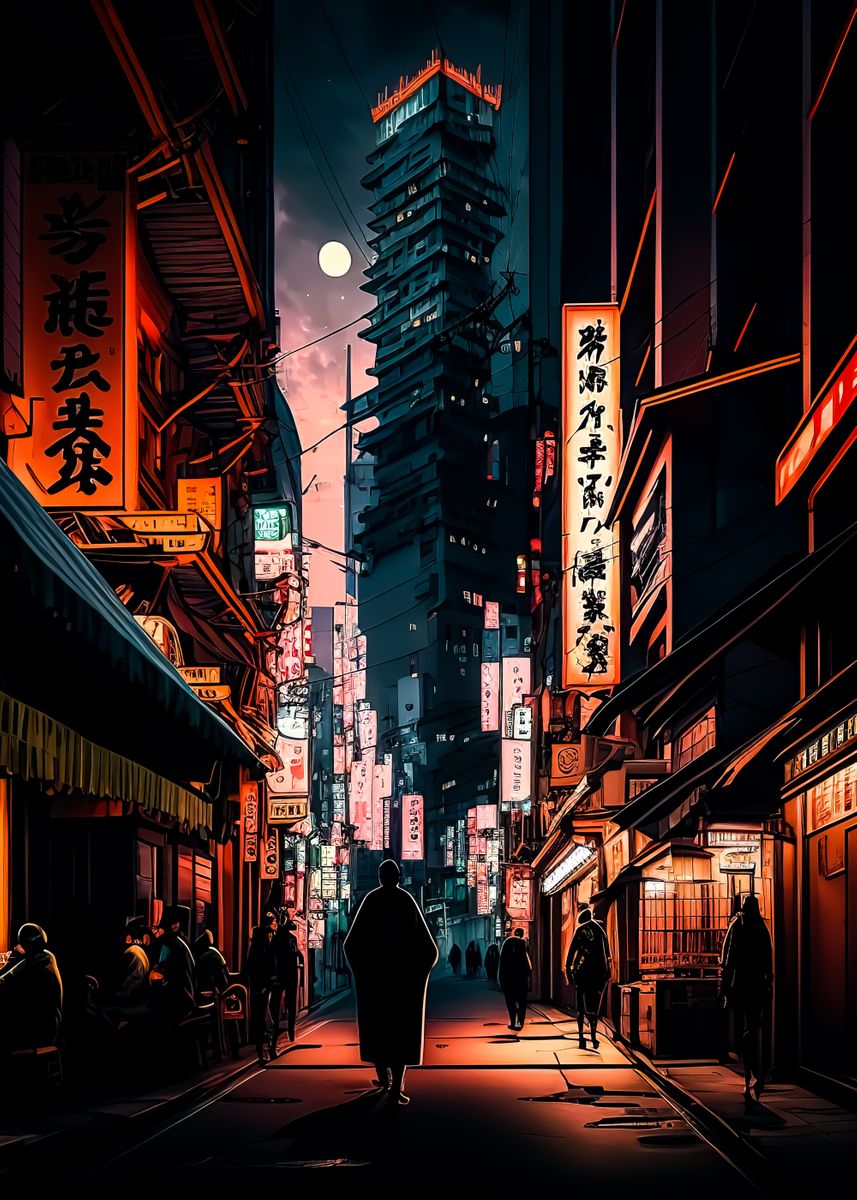 'Tokyo Japanese Street' Poster, picture, metal print, paint by 5Fine ...