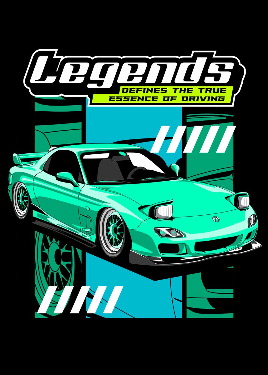 'Japan Legendary Cars' Poster, picture, metal print, paint by Mikhaila ...