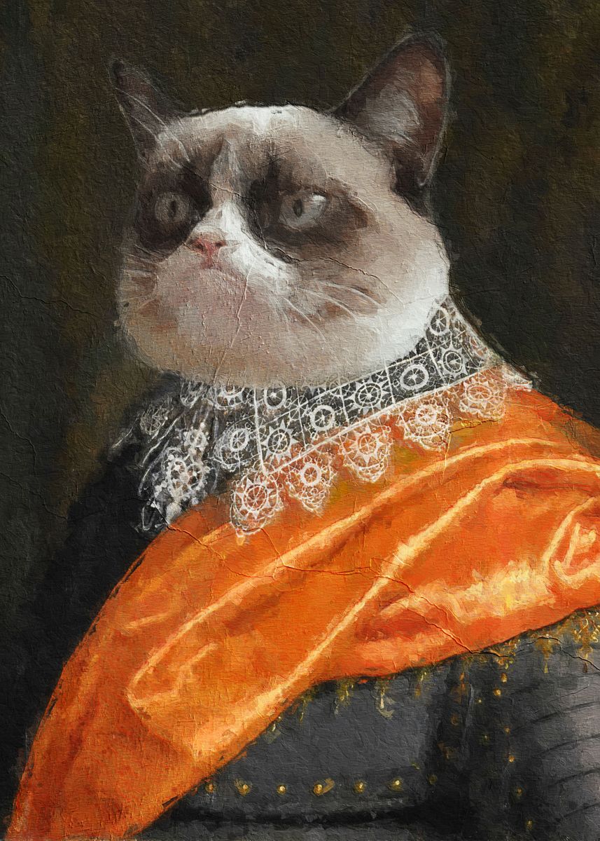 'Cat meme' Poster, picture, metal print, paint by Meme Daily | Displate