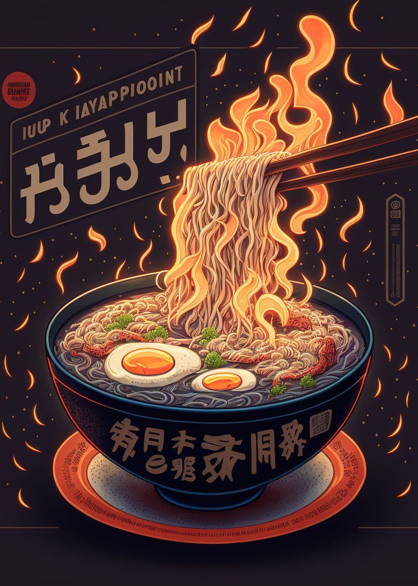 'ramen japanese food ' Poster by DEMON SPACE | Displate