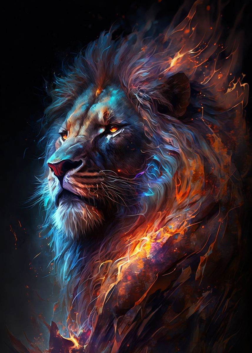 'Abstract Lion' Poster by professionaldesigns | Displate