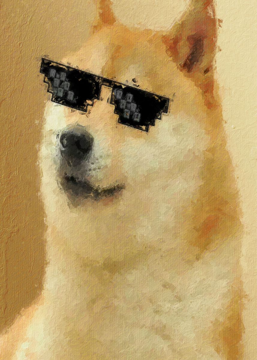 'Doge meme' Poster, picture, metal print, paint by Meme Daily | Displate