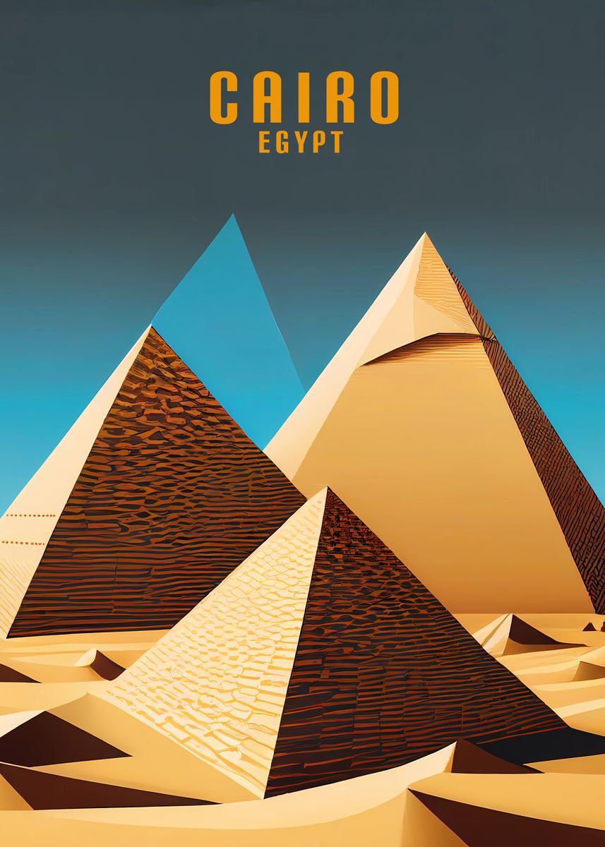 'Cairo Pyramids Egypt Desig' Poster, picture, metal print, paint by ...