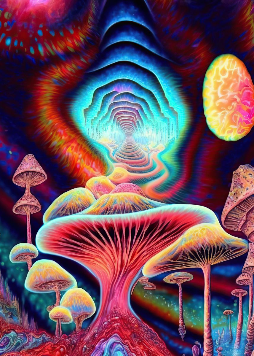 'Psychedelic nature' Poster, picture, metal print, paint by Siobhan ...