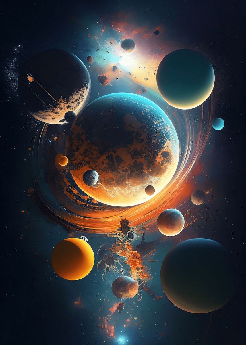 'Abstract Universe' Poster, picture, metal print, paint by Hazzo Design ...