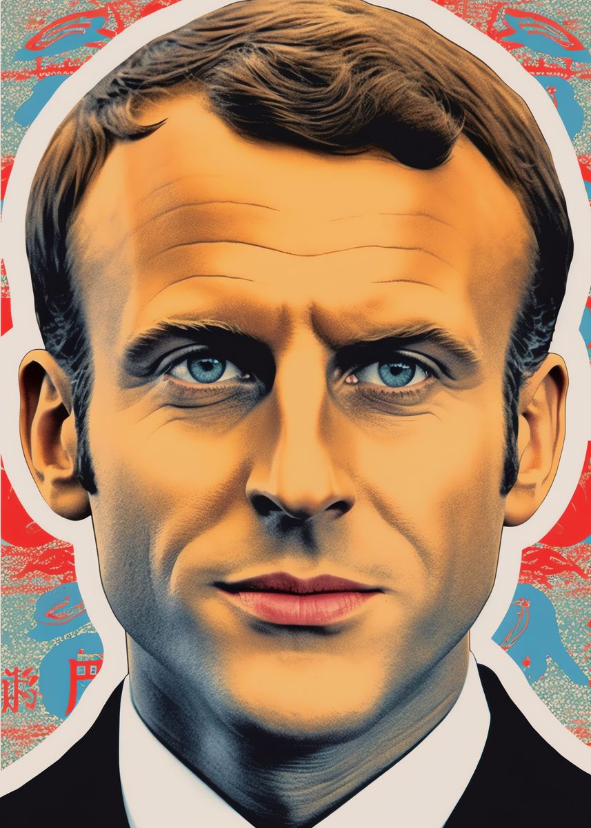 'Emmanuel Macron 02' Poster, picture, metal print, paint by Art Concept ...