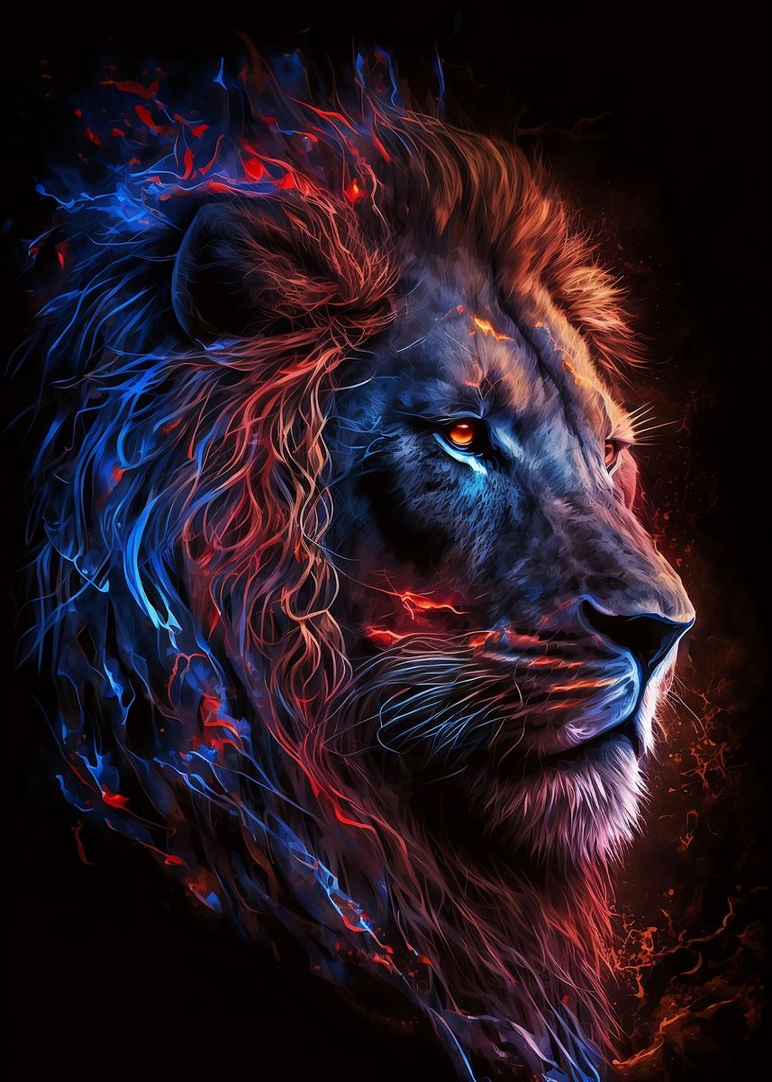 'Abstract Lion Art' Poster by professionaldesigns | Displate
