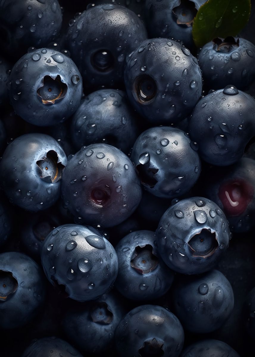 'Fresh Blueberries' Poster, picture, metal print, paint by Pixaverse ...