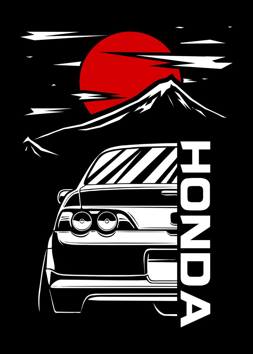 'Honda Integra' Poster, picture, metal print, paint by Faissal Thomas ...