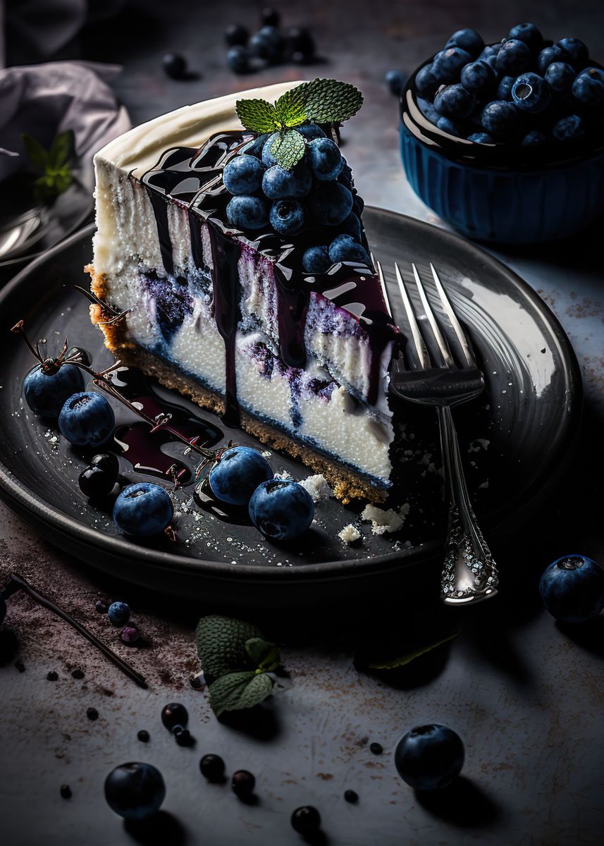 'blueberry cake ' Poster, picture, metal print, paint by Elysia | Displate