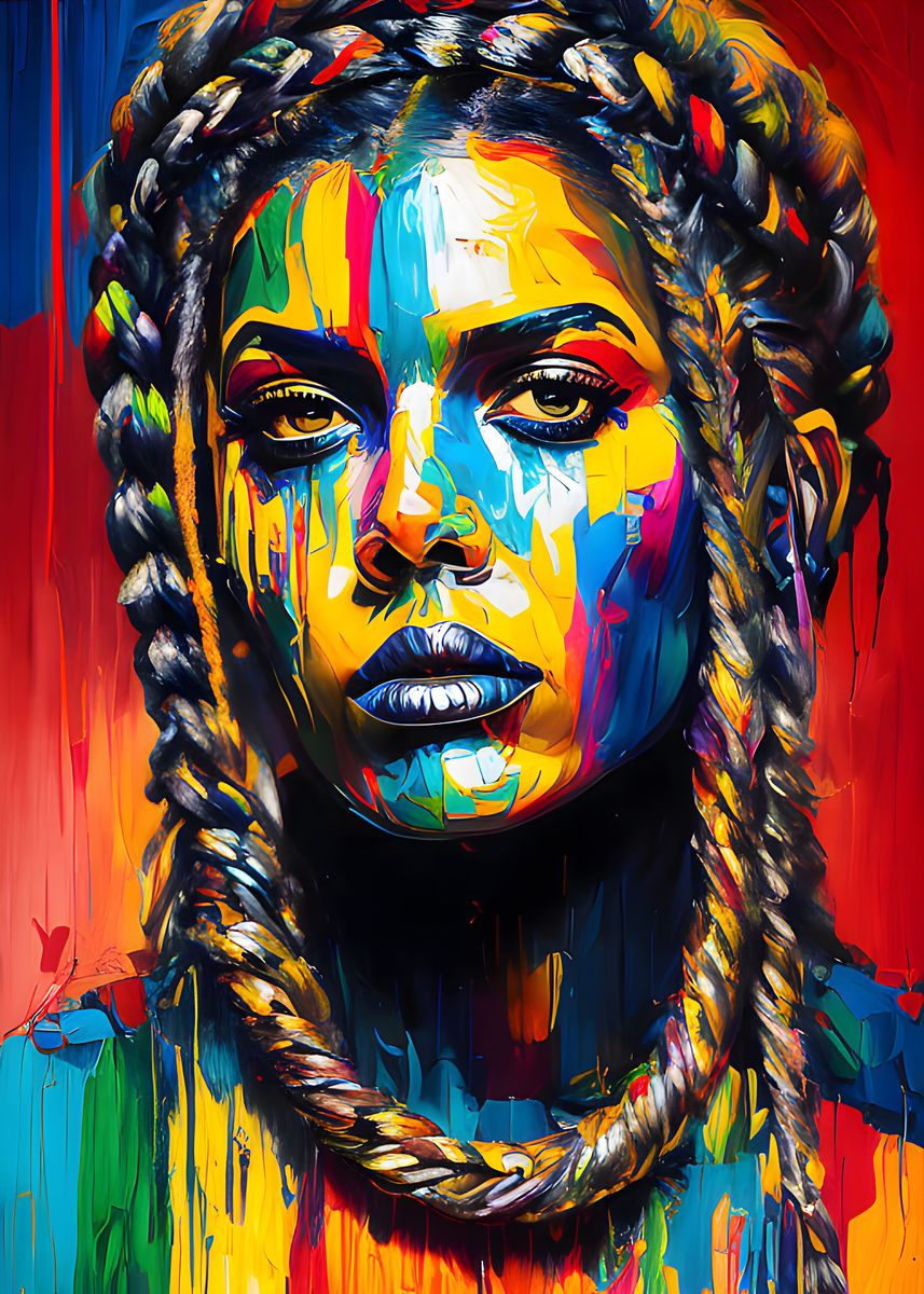 'Dreadlock Beauty' Poster, picture, metal print, paint by Rashid | Displate