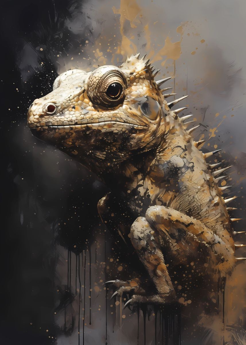 'Chameleon Folklore' Poster, picture, metal print, paint by Sasha Zeped ...