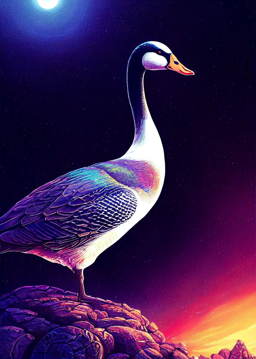 'Goose' Poster, picture, metal print, paint by Ralph Frankenberg | Displate