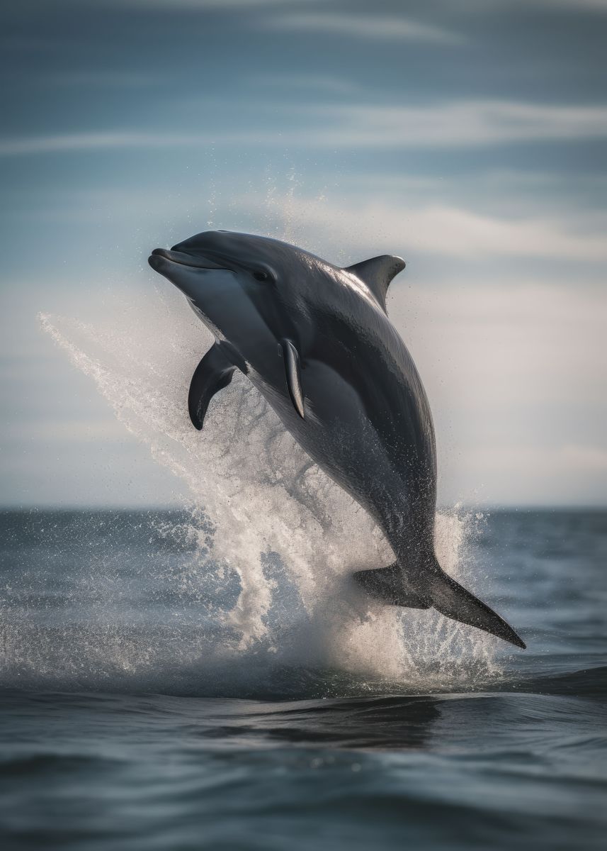 'Freedom in Motion Dolphin' Poster, picture, metal print, paint by ...