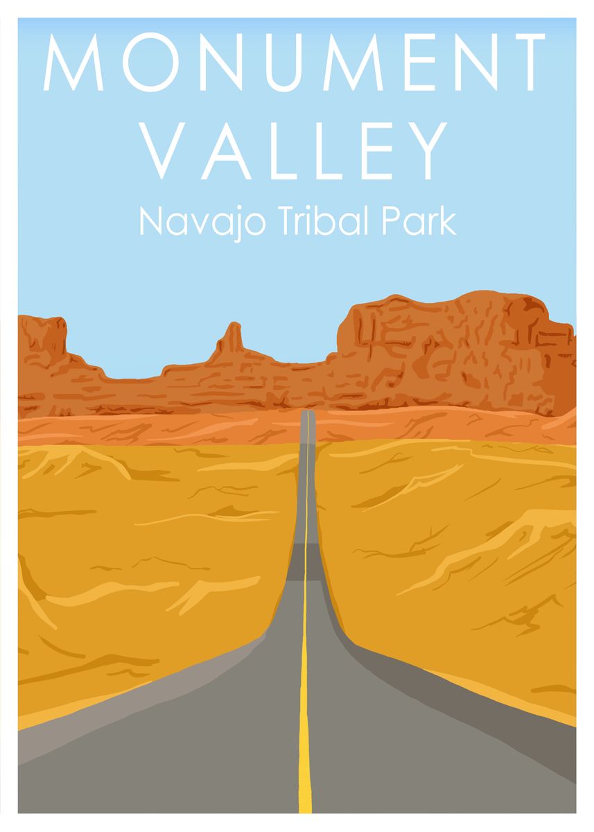 'Monument Valley' Poster, picture, metal print, paint by OmegaArt ...