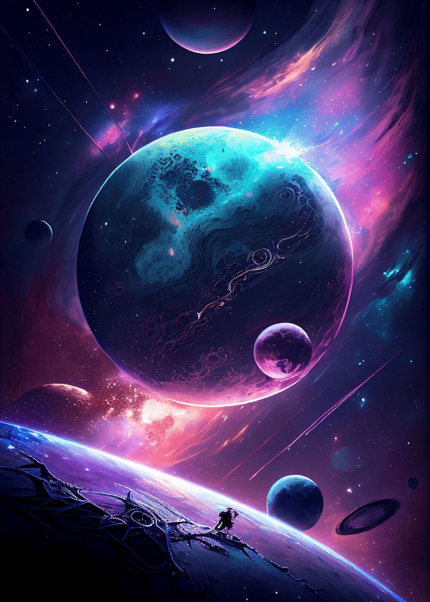 'Abstract Universe' Poster, picture, metal print, paint by Hazzo Design ...