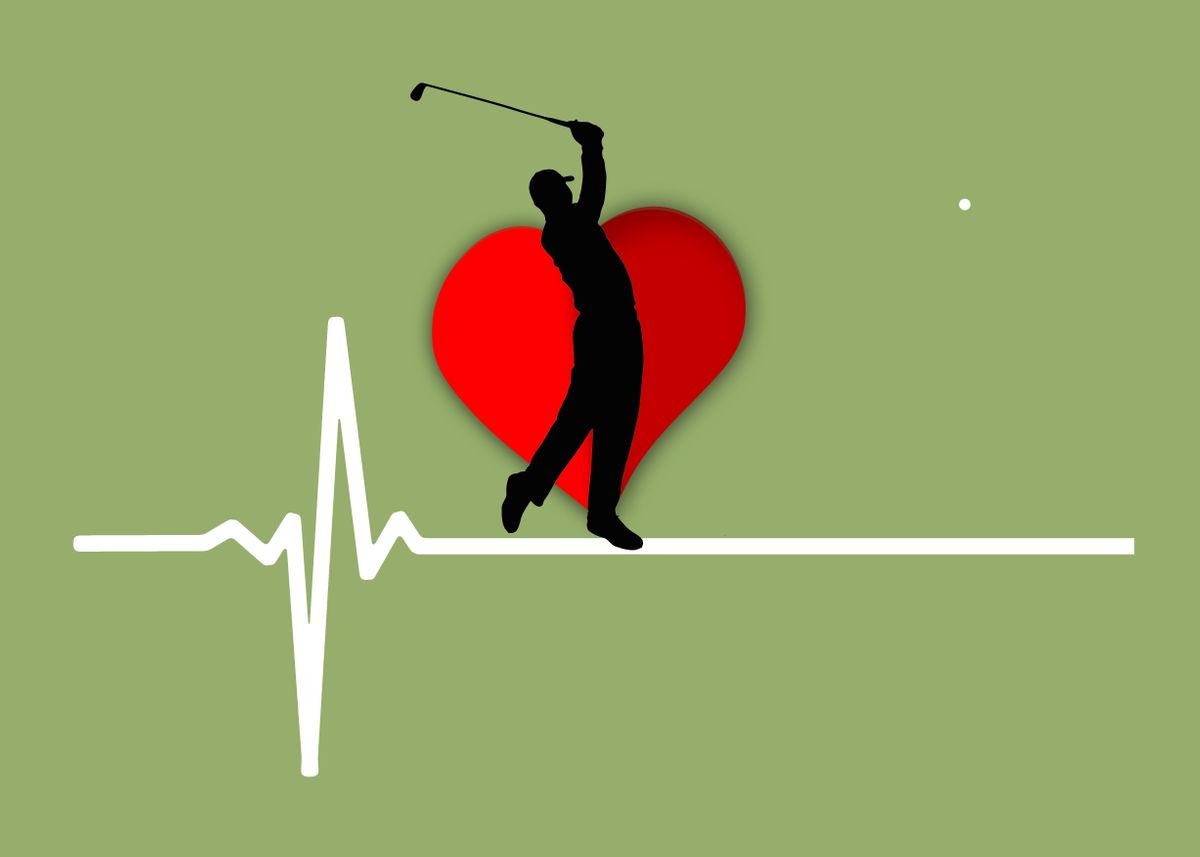 'Golfer heartbeat' Poster by sophia pham | Displate