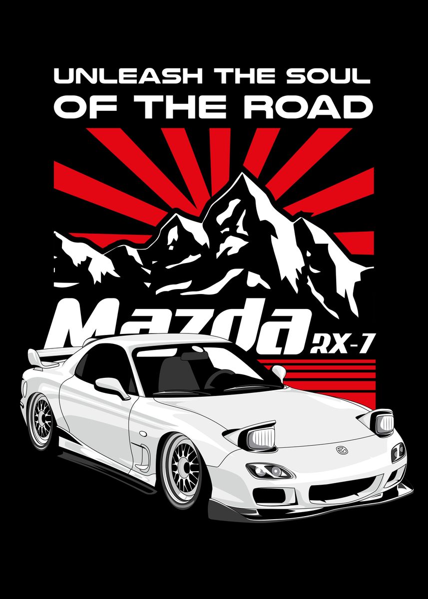 'White JDM Car' Poster by Mikhaila Poster Design | Displate