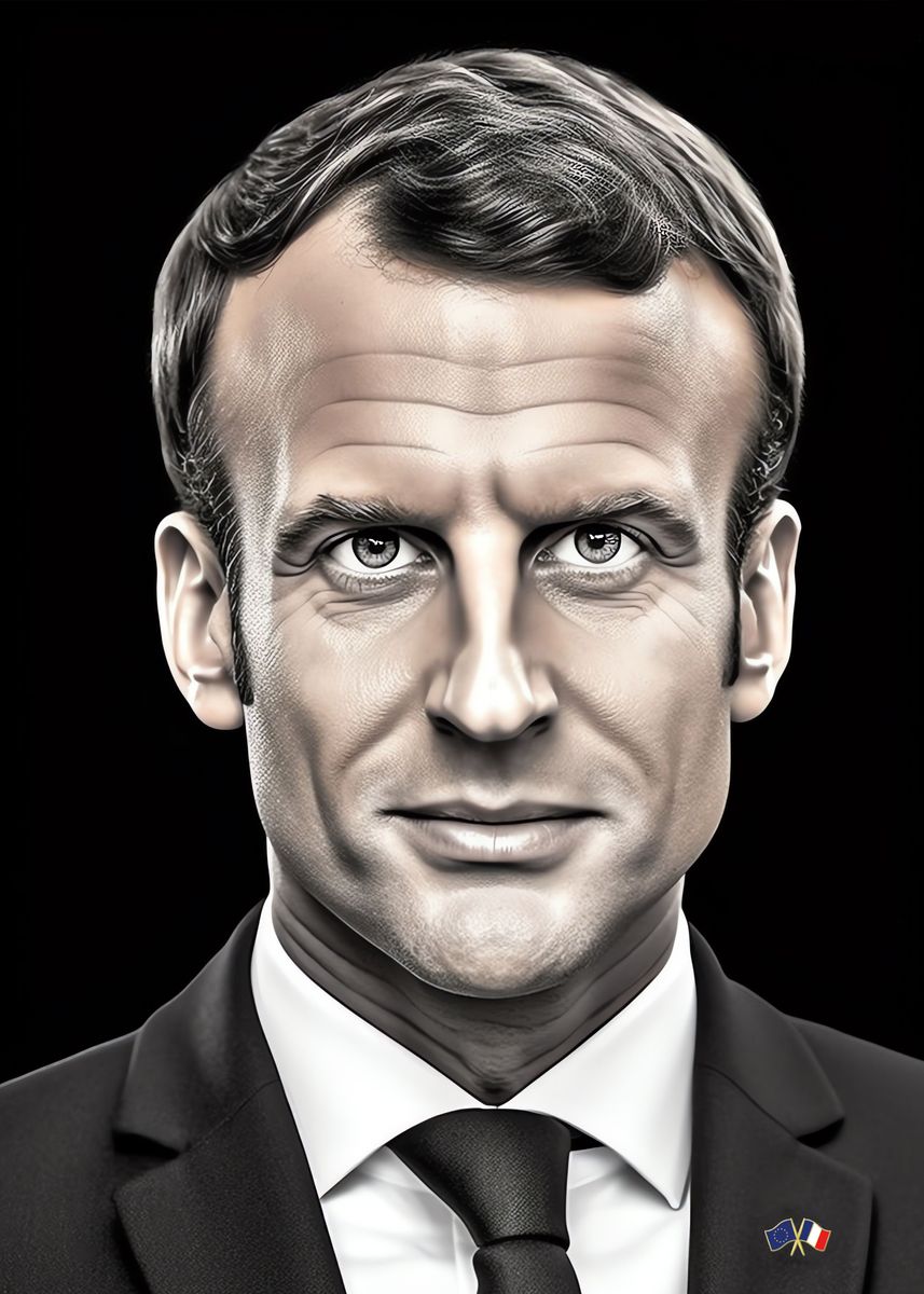 'Emmanuel Macron 07' Poster, picture, metal print, paint by Art Concept ...
