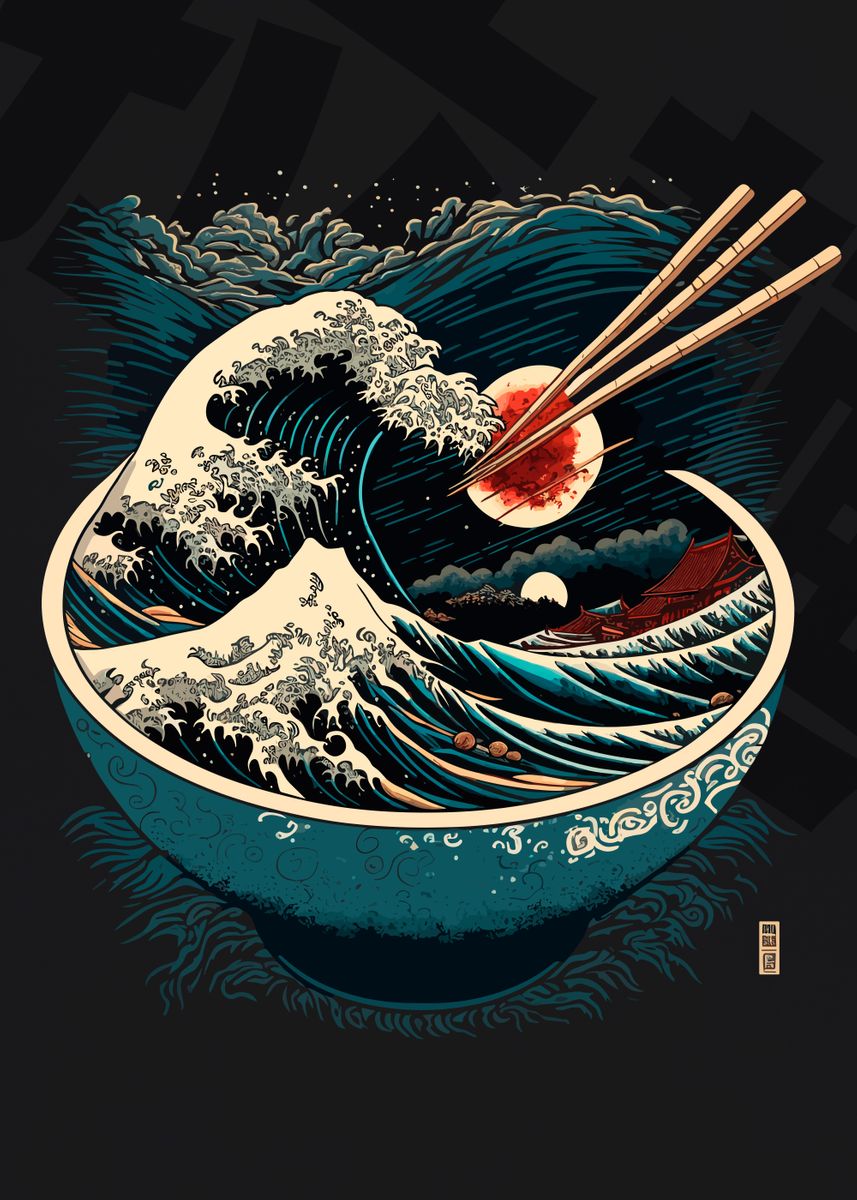 'Ramen Art 7' Poster, picture, metal print, paint by the Moooh | Displate