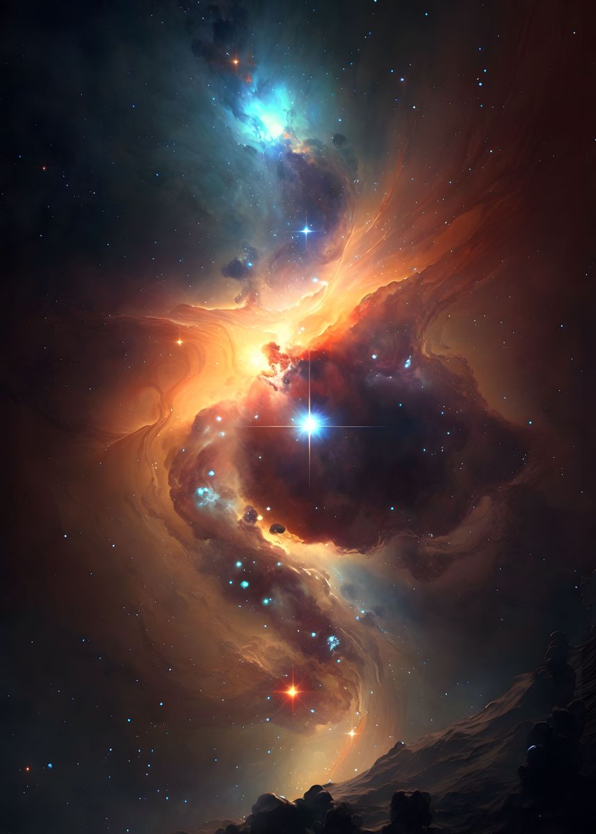 'Millions of stars' Poster, picture, metal print, paint by ...