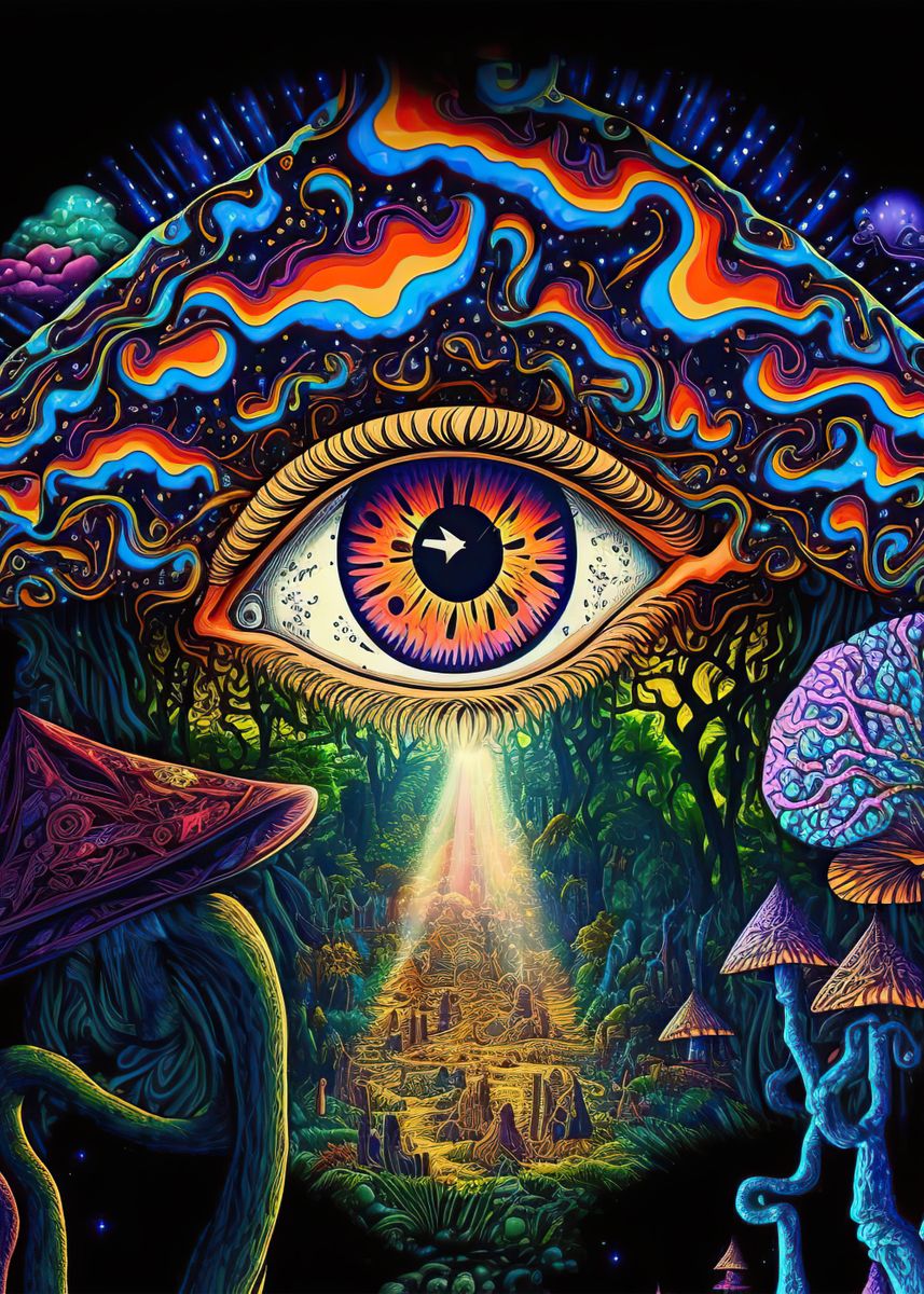 'Psychedelic nature' Poster, picture, metal print, paint by Siobhan ...
