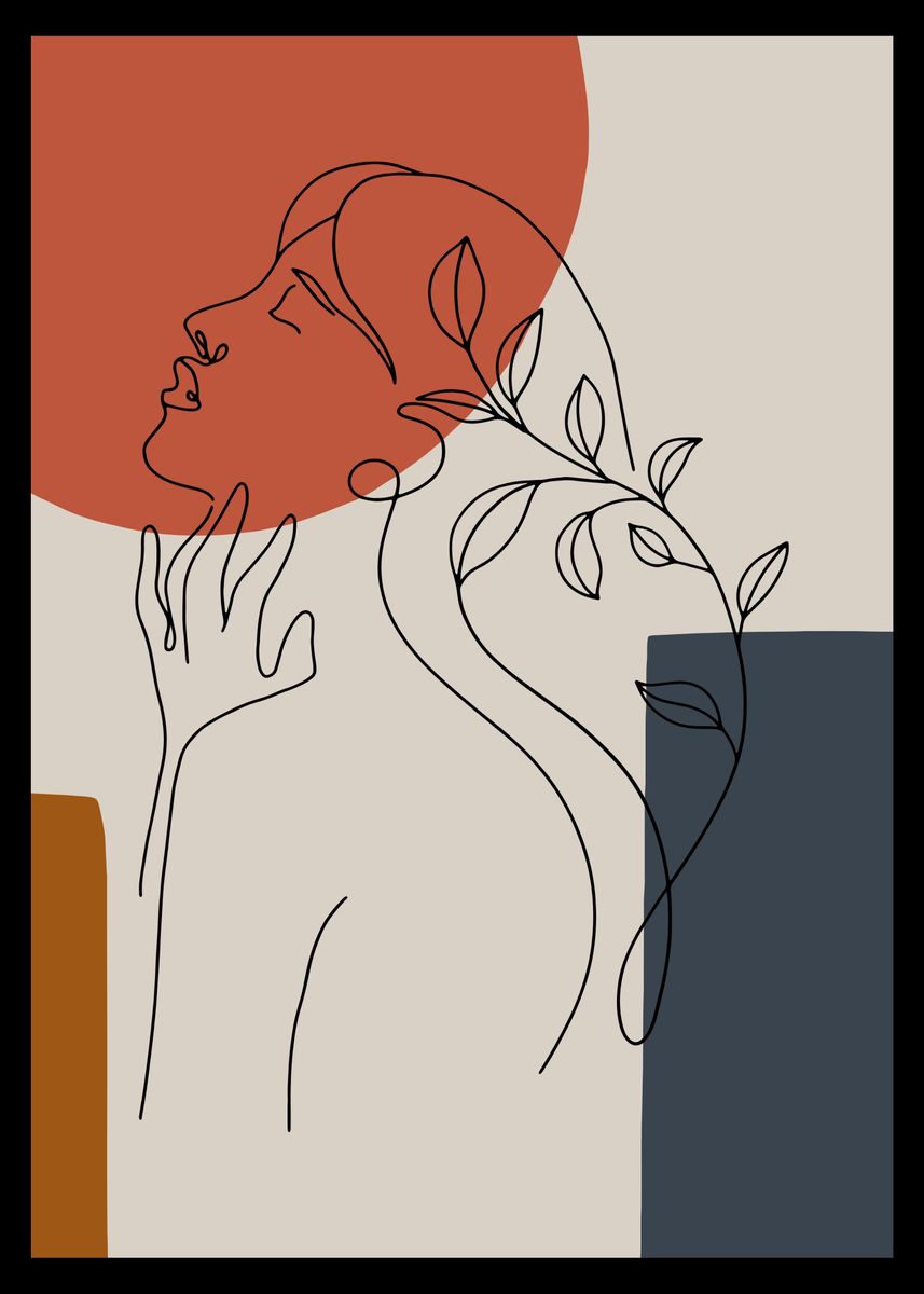 'Abstract Line Art' Poster, picture, metal print, paint by Nae | Displate