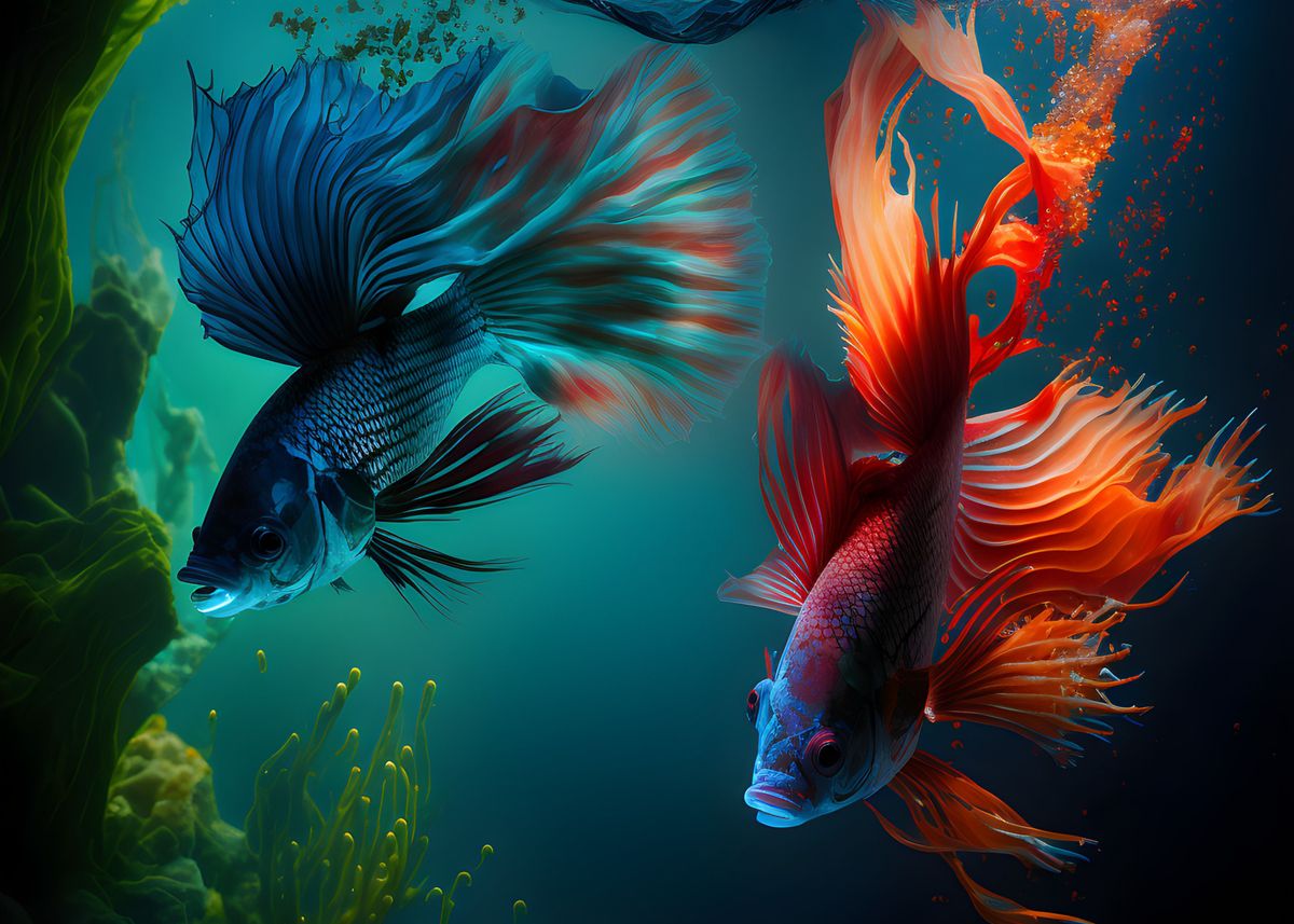 'Deep Dive Betta Fish' Poster by Upscale Betta | Displate