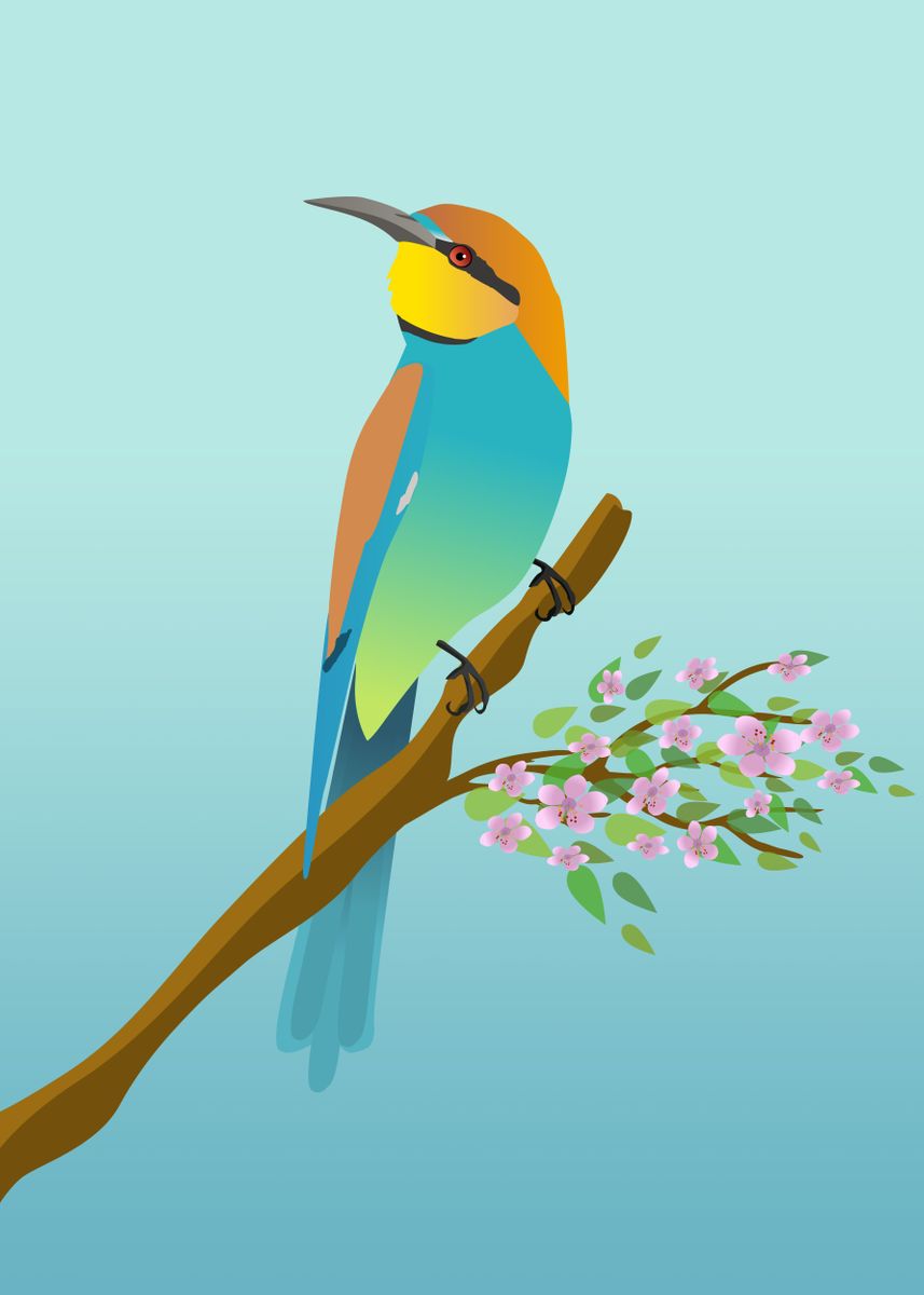 'European bee eater' Poster by Bianca Wisseloo | Displate