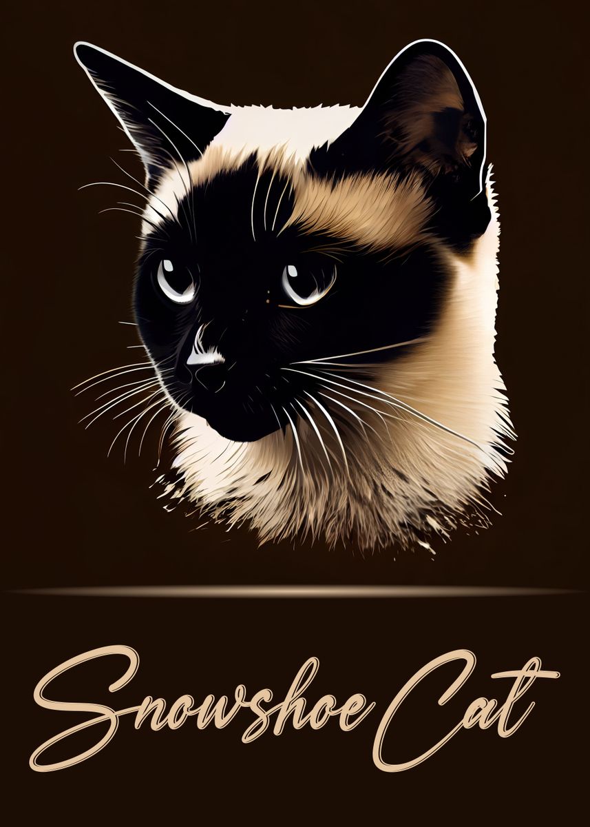 'Adorable Snowshoe Cat' Poster, picture, metal print, paint by Artistic ...