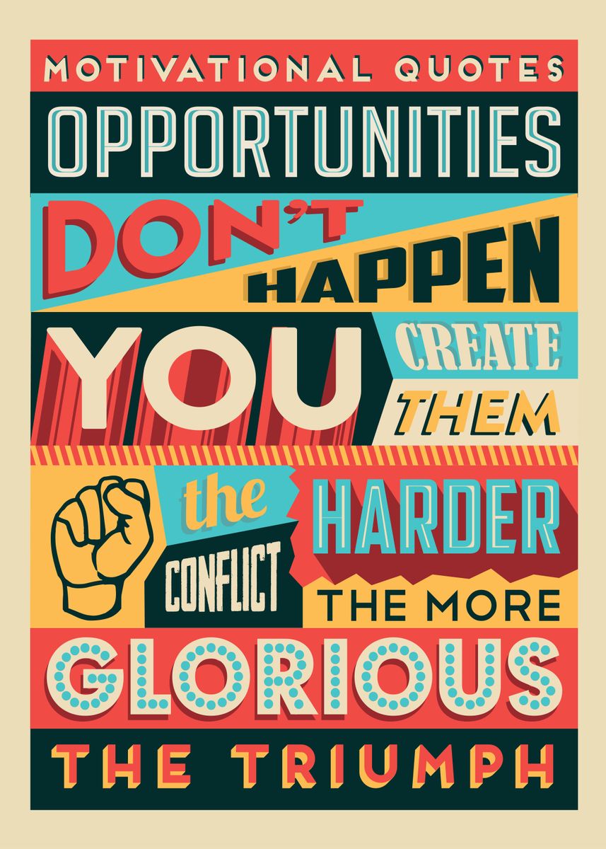 'Triumph Quotes' Poster, picture, metal print, paint by NIZAM KHAN ...