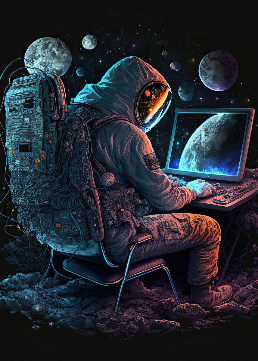 'Programmer in space' Poster by Ahmet Thorpe | Displate