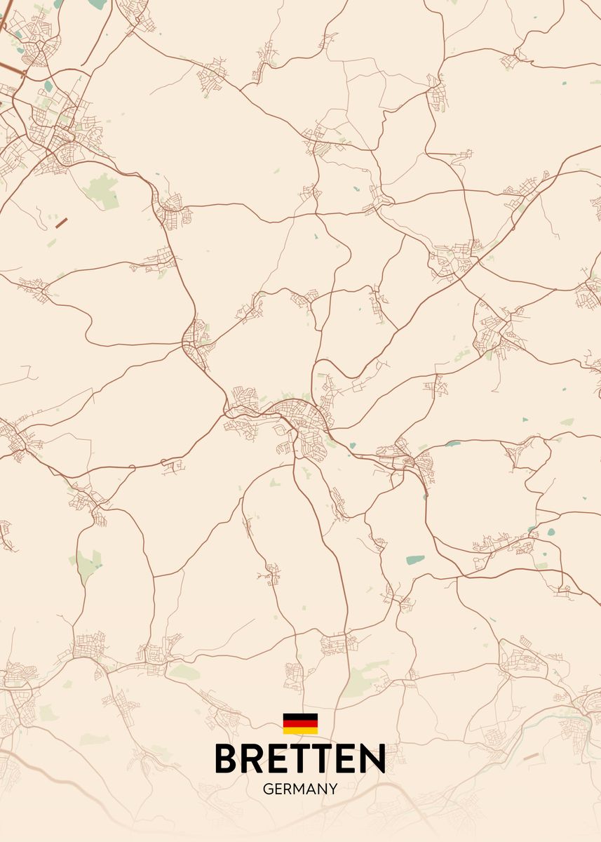 'Bretten DE' Poster, picture, metal print, paint by IMR Designs | Displate