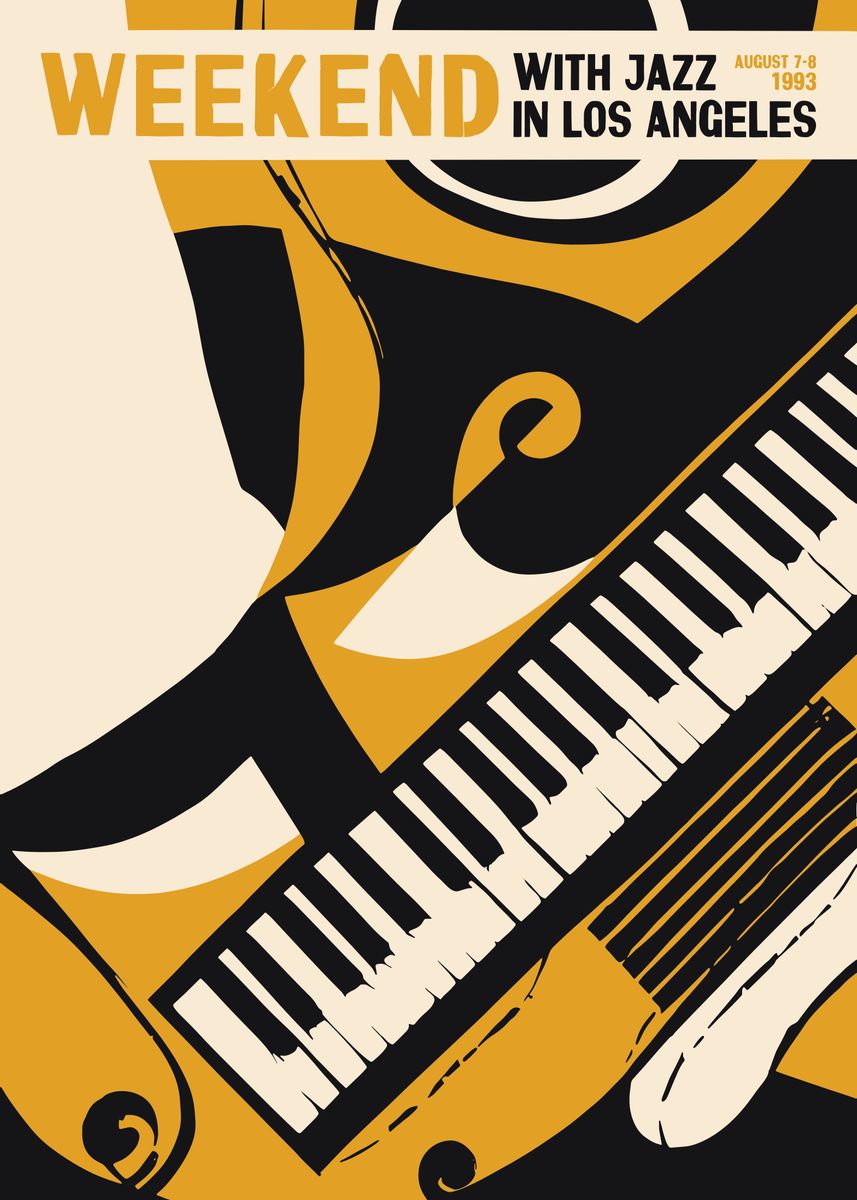 'Jazz in Los Angeles Poster' Poster, picture, metal print, paint by ...