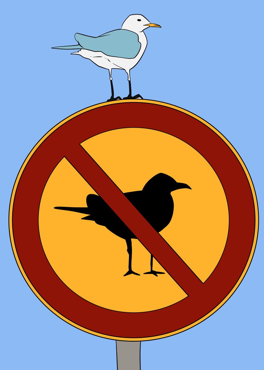 'no bird' Poster, picture, metal print, paint by hafis ardiansyah ...
