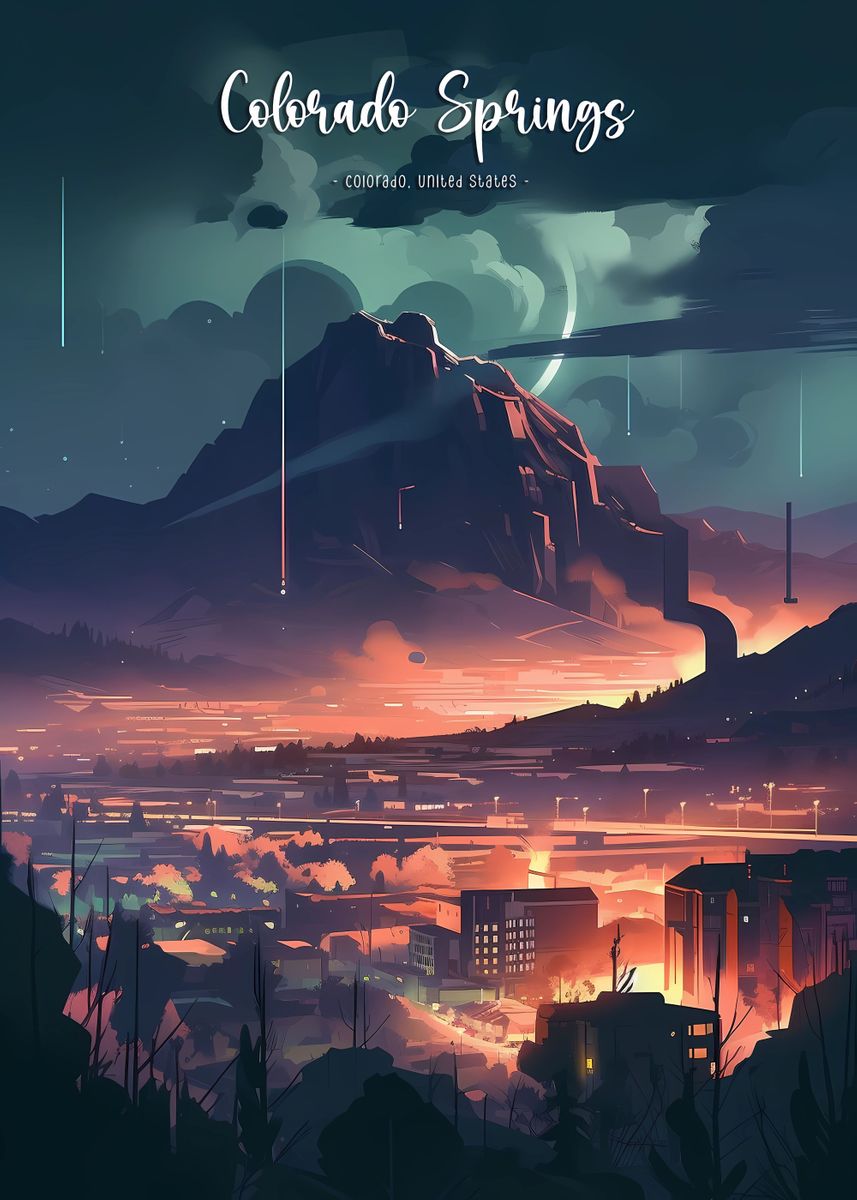 'Colorado Springs City view' Poster by Jamorian Morales | Displate