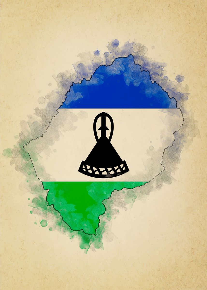 'Lesotho' Poster, picture, metal print, paint by Eli Cassin | Displate