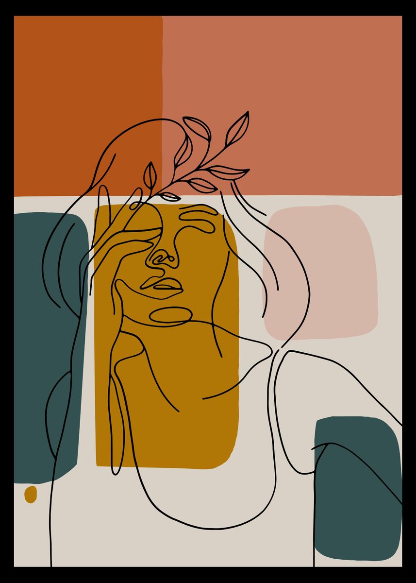 'Abstract Line Art' Poster, picture, metal print, paint by Nae | Displate