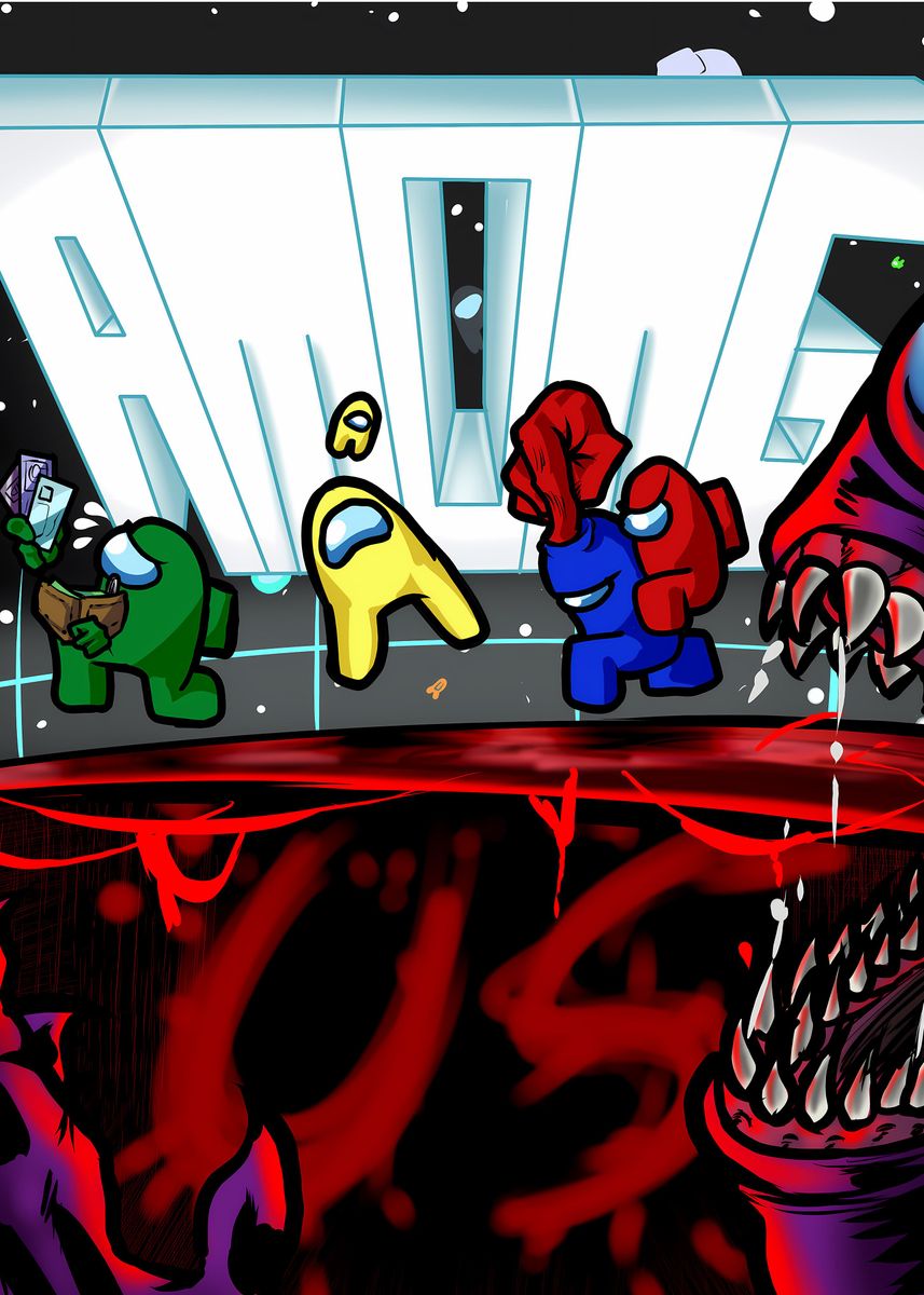 'Among Us Running Impostor' Poster, picture, metal print, paint by ...