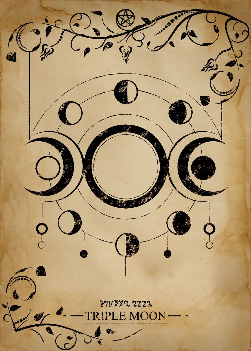 'Triple Moon' Poster, picture, metal print, paint by Geometrical ...