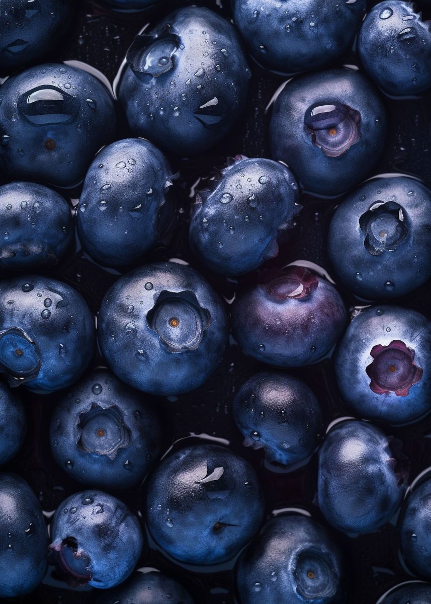 'Blueberry snack' Poster, picture, metal print, paint by ...