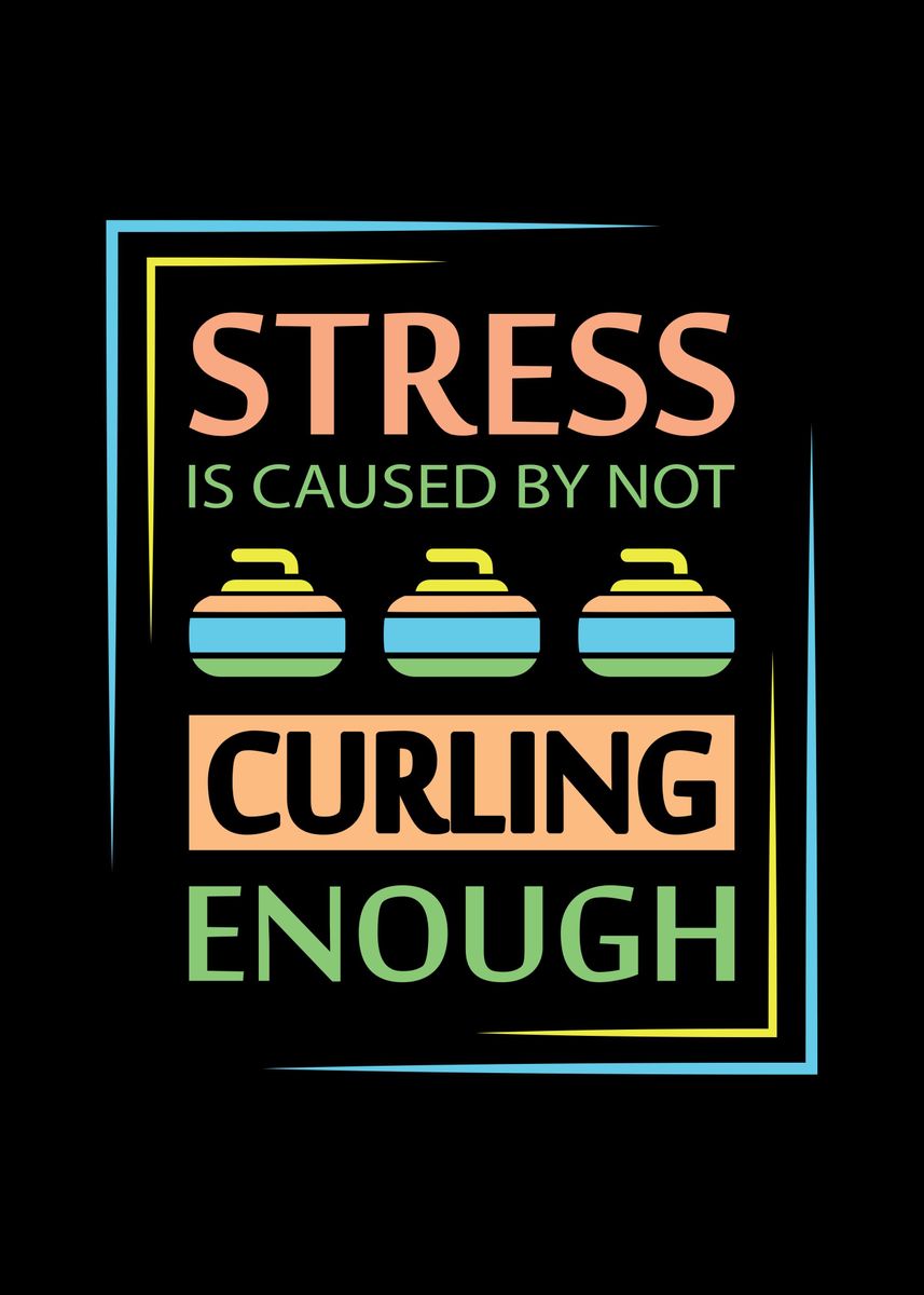'Curling Curler' Poster, picture, metal print, paint by Sebastian ...