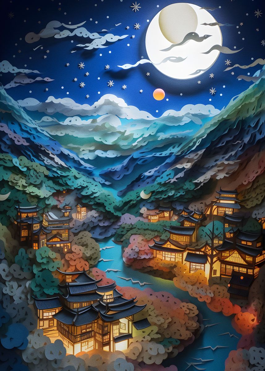 'Kirigami Paper 20 ' Poster, picture, metal print, paint by Horace ...