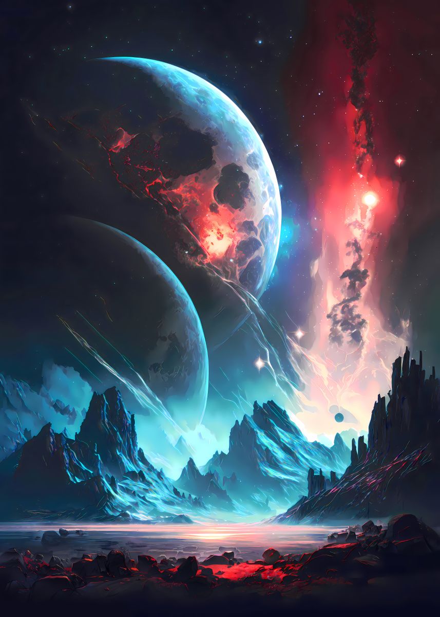 'Galactic Universe Discover' Poster, picture, metal print, paint by ...