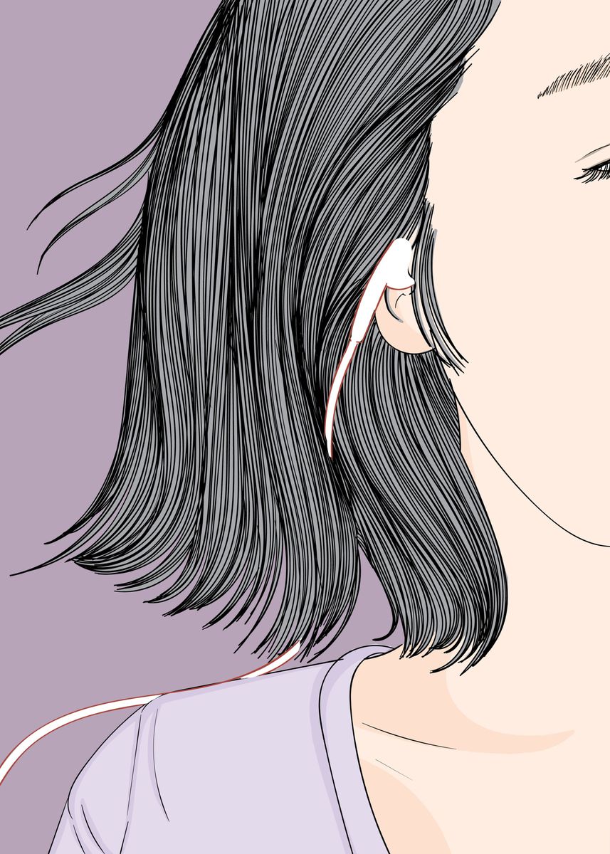 'Just Listening Slow Music' Poster, picture, metal print, paint by ...